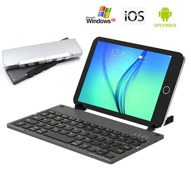 Foldable Bluetooth Keyboard Rechargable Portable Mini Wireless Keyboard ...