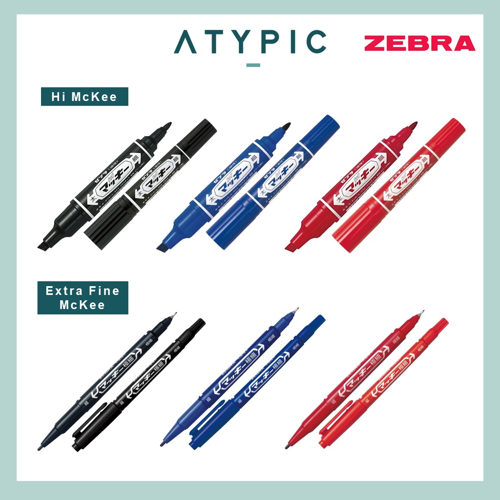 Zebra Hi Mckee / Extra Fine McKee Dual Tip Permanent Marker | Shopee ...