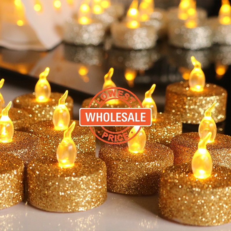 [Wholesale] Glitter Gold Silver Powder LED Candles Lights / Romantic ...