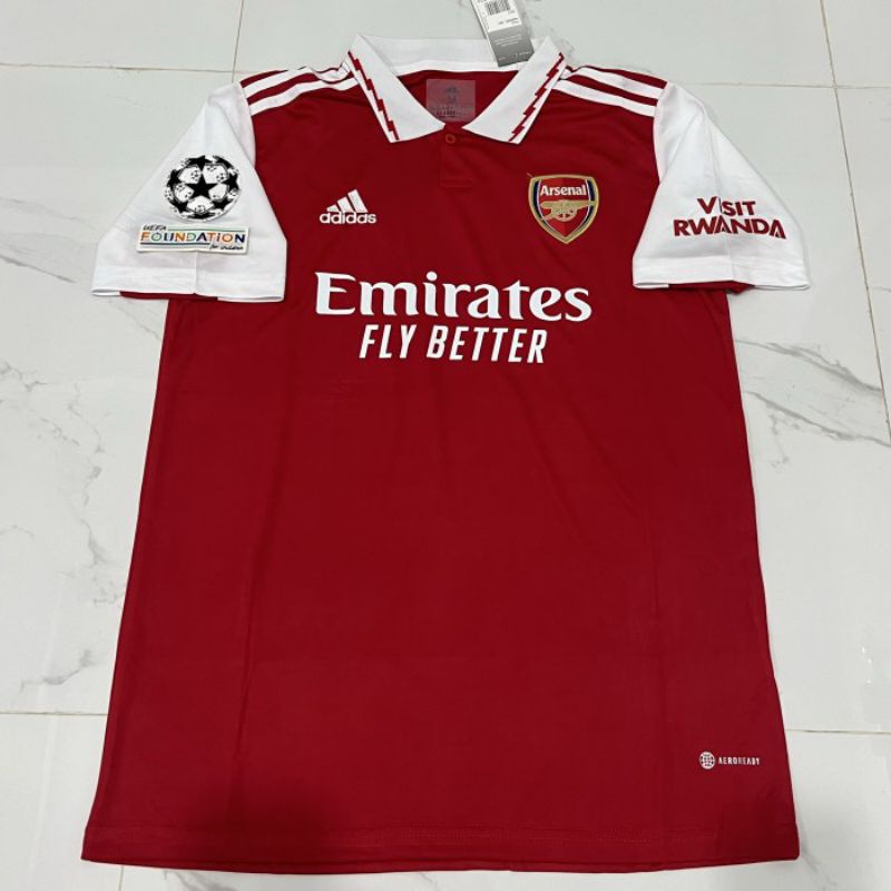 Arsenal Home FULL PATCH UCL Season Football Jersey 2022 2023 Grade Ori ...