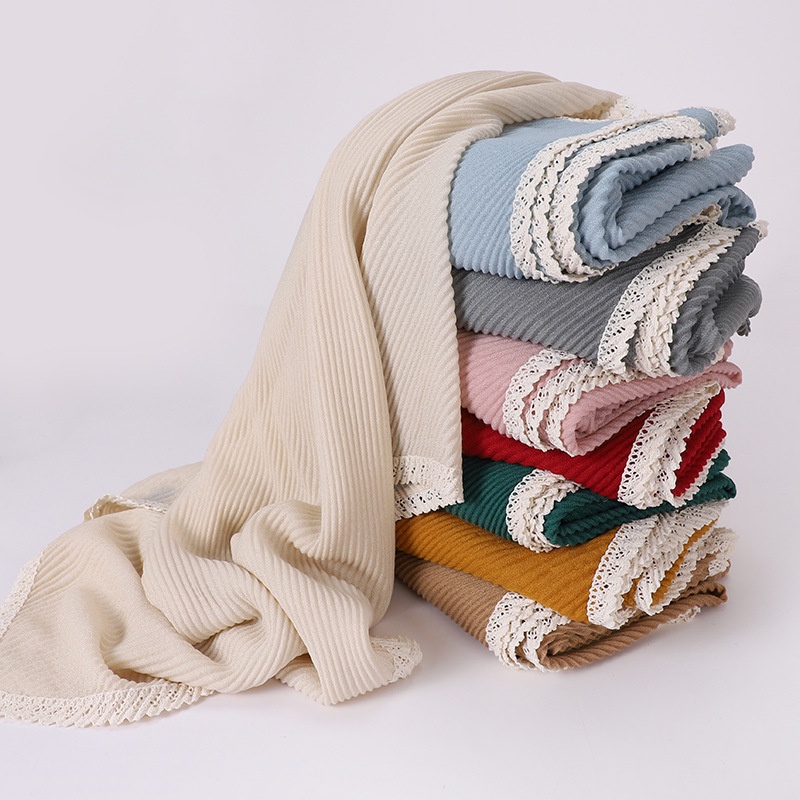 Jifang Korean Style Plain Pleated Crinkle Wrinkle Crumple Cotton Linen ...