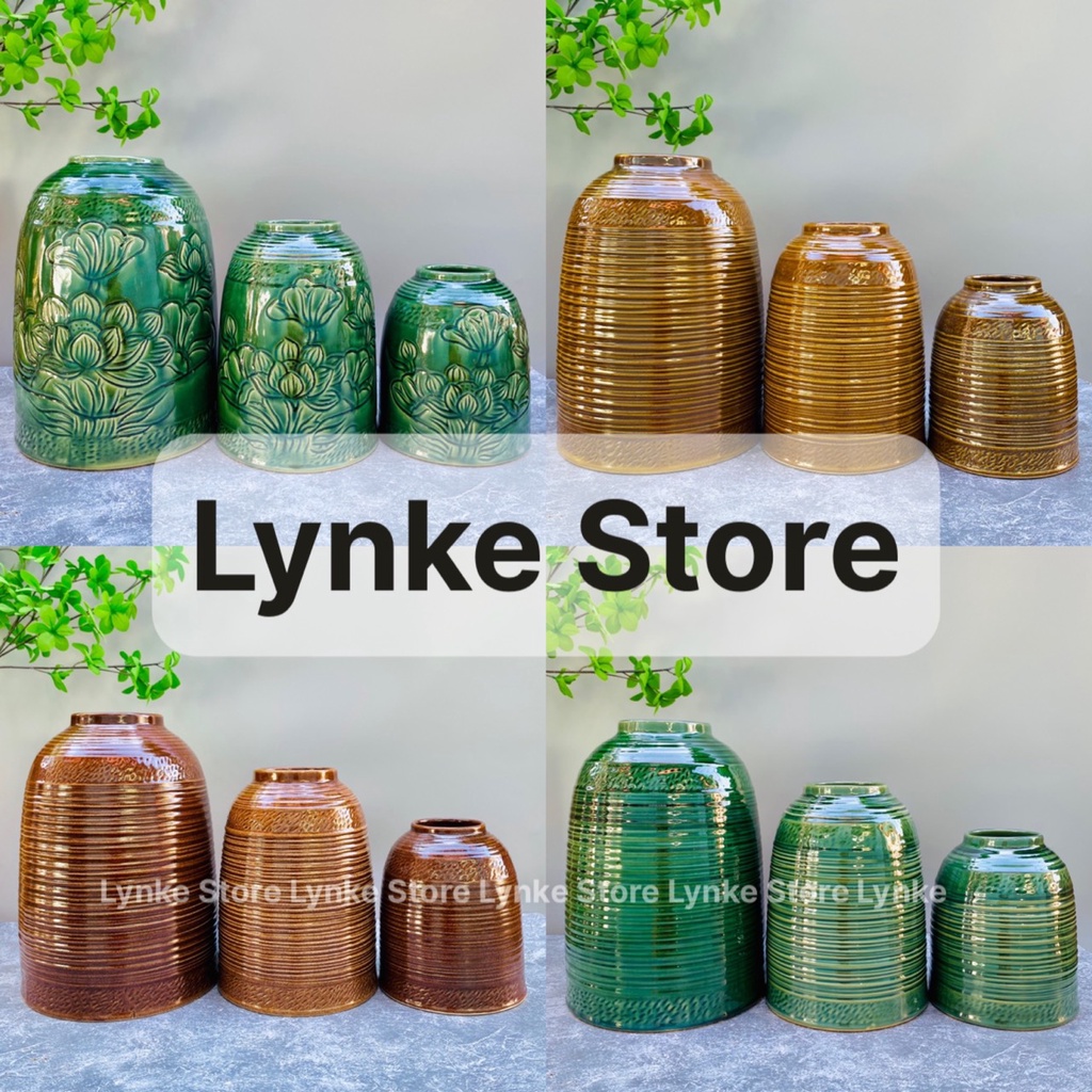 Flower Vase Bell Shape Ceramic Flower Vase Beautiful Fire Glaze Bat ...