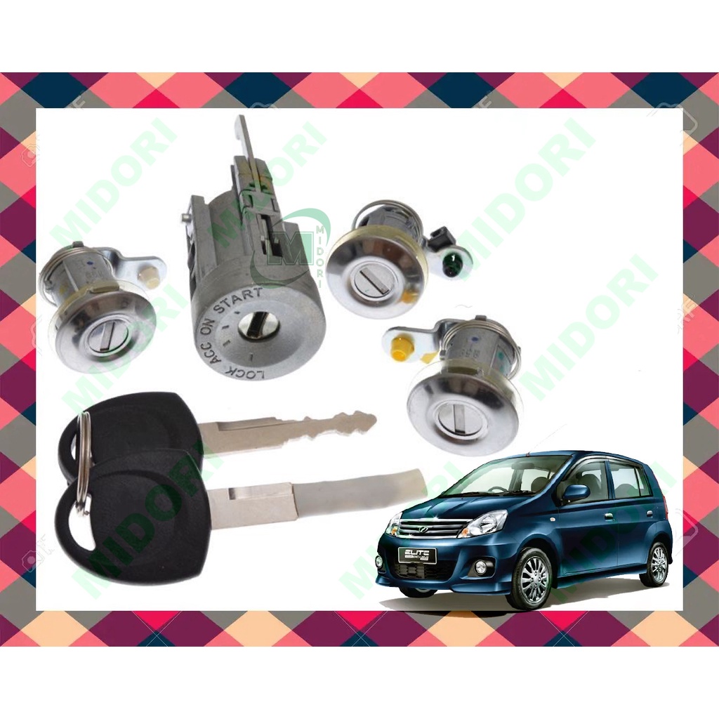 Perodua Viva Key Lock Set (COMPLETE) (Kunci Set) | Shopee Singapore