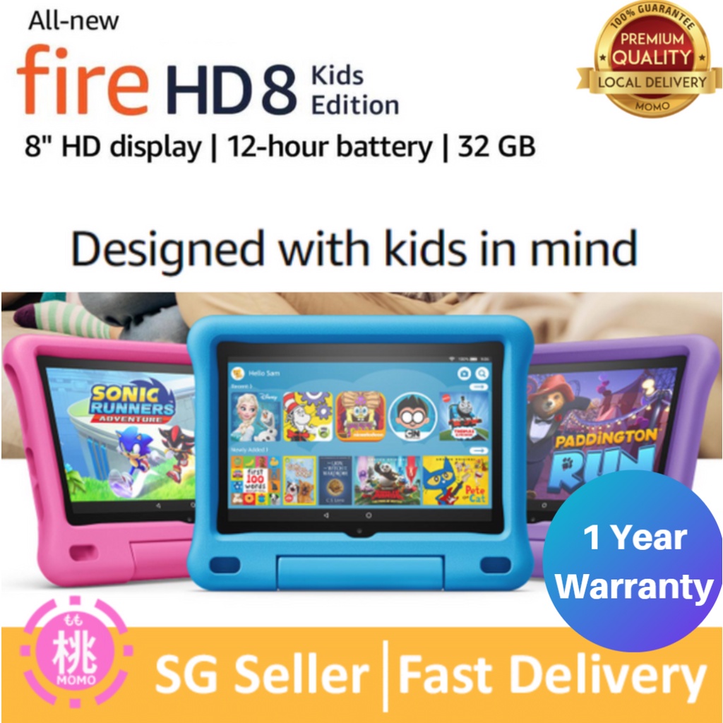 Fire HD 8 / 8 Pro Kids Edition tablet, release 8" HD display, 32 GB, Kid-Proof Case with build ...