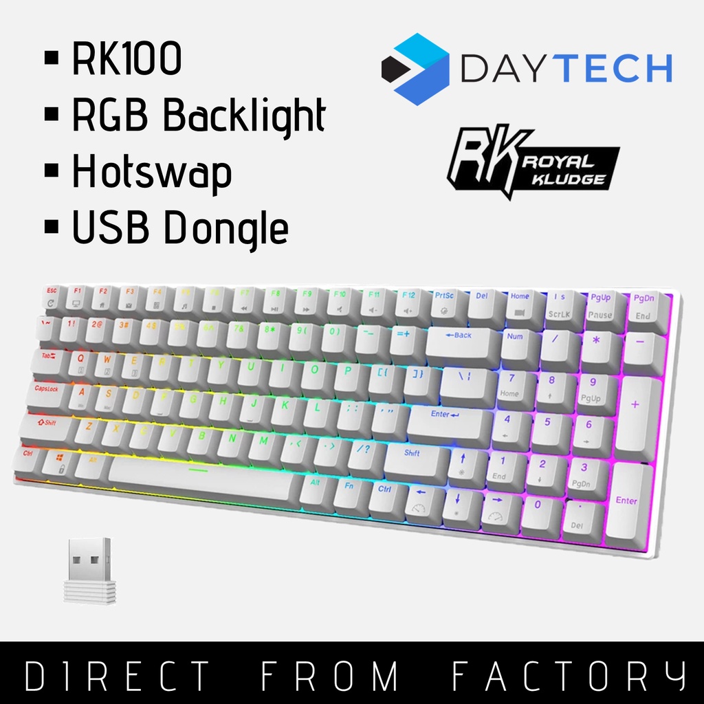 (SG Stock) RK100 RK98 Mechanical Gaming Keyboard Royal Kludge Bluetooth ...