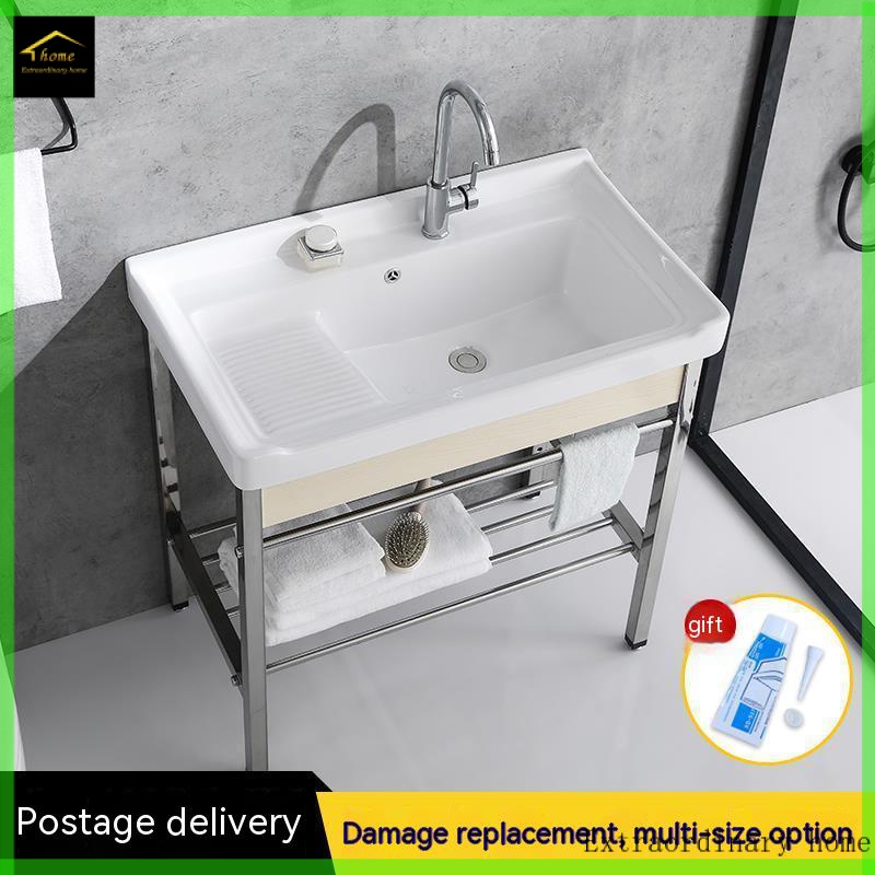 , 🍒Laundry Tank Washboard Balcony Super Basin Deep Washbasin Ceramic ...