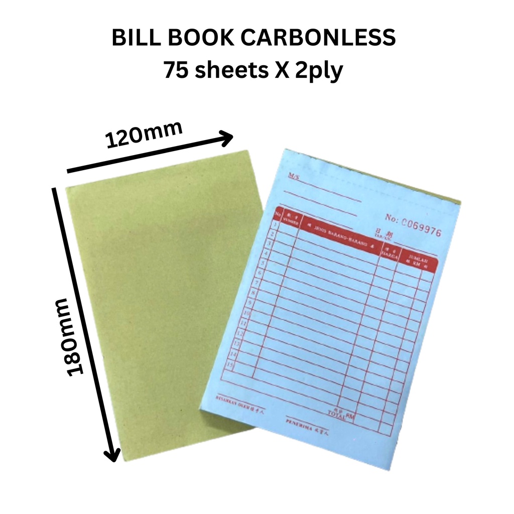 Buku Resit Bill Book Invoice Cash Bill Receipt Book Bill Book with ...
