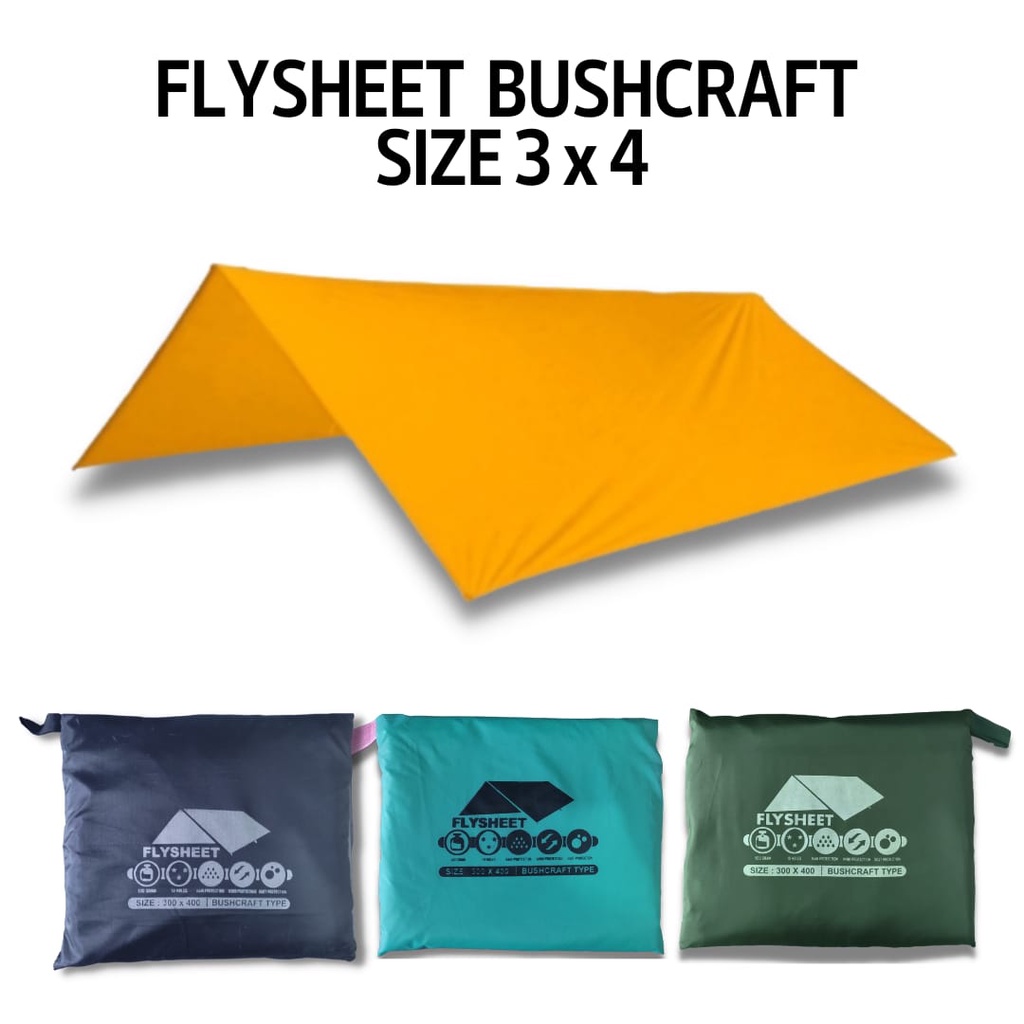 TENDA Flysheet 3x4 waterproof bushcraft traptrend / bivouac 4x3 meter ...