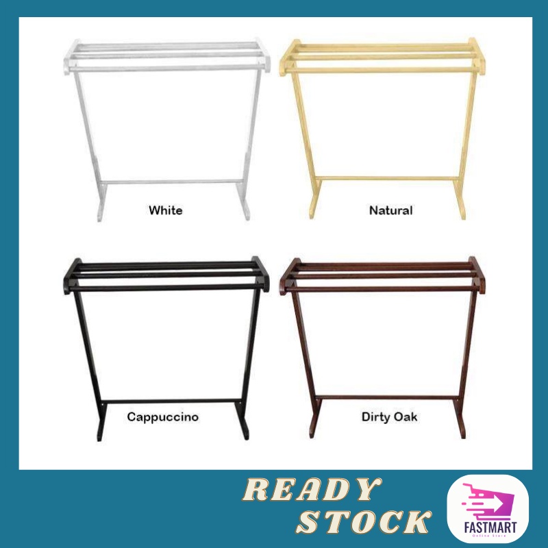 Solid Wooden Towel Clothes Rack Stand Wooden Rack Drying Rack Tuala Rak ...