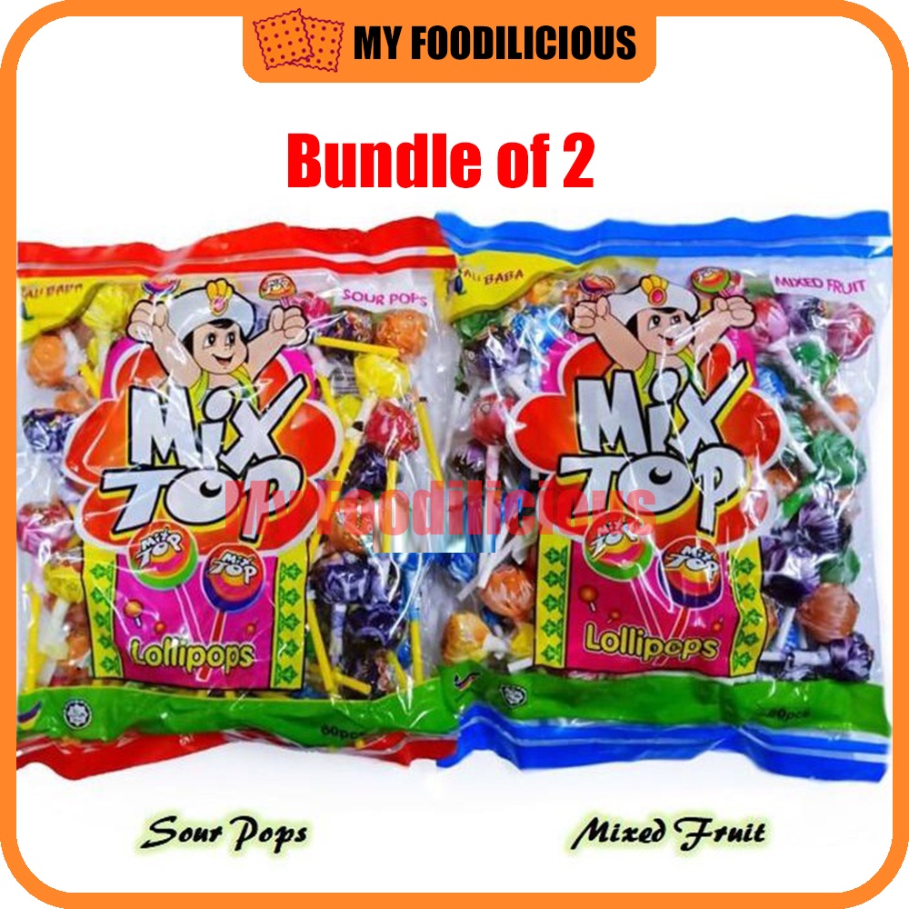 Mix Top Lollipop Sour Pops / Mixed Fruit 54sticks Sweet Candy Party ...