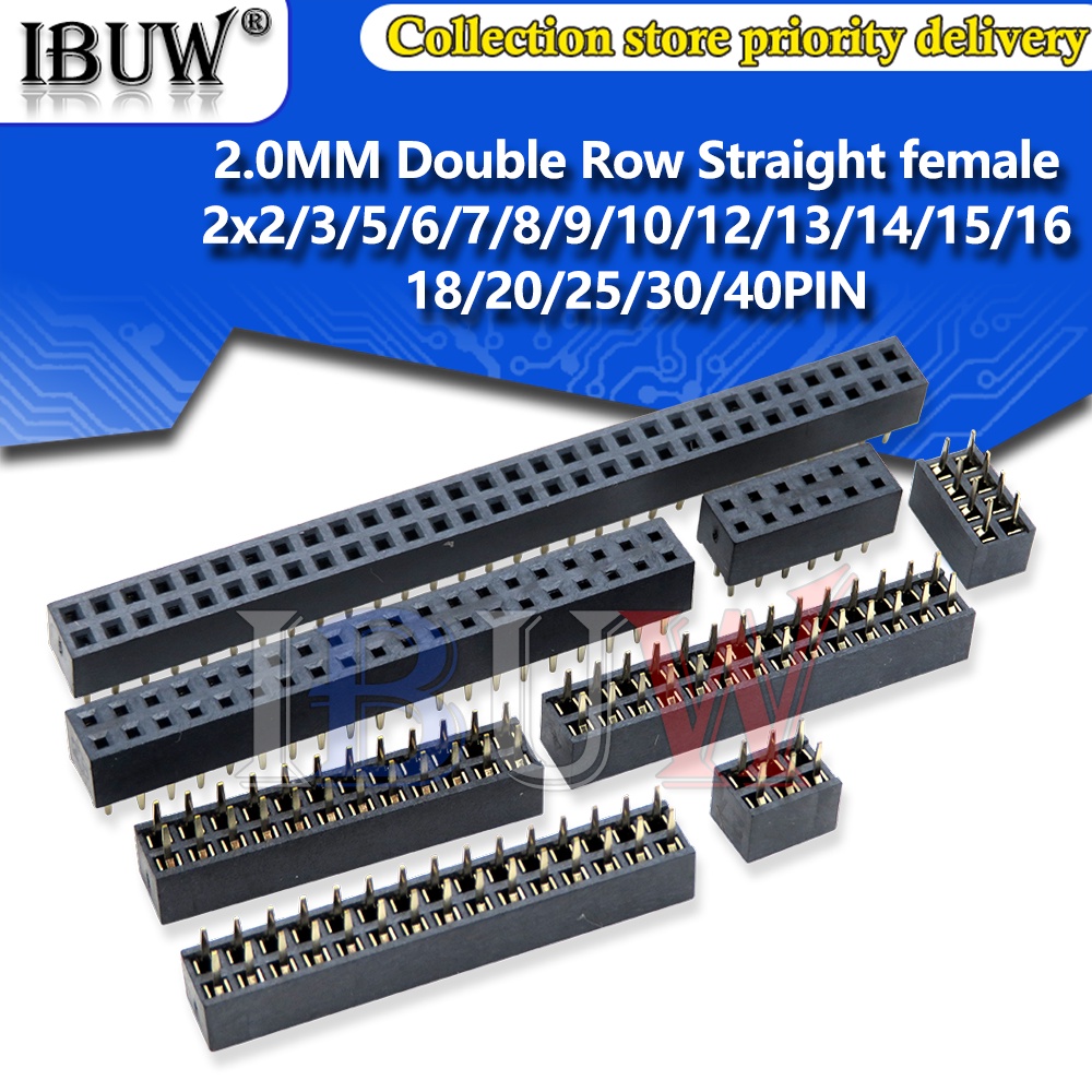 5/10PCS 1X 2X/2/3/4/5/6/8/10/40 PIN Double Row Straight FEMALE PIN ...