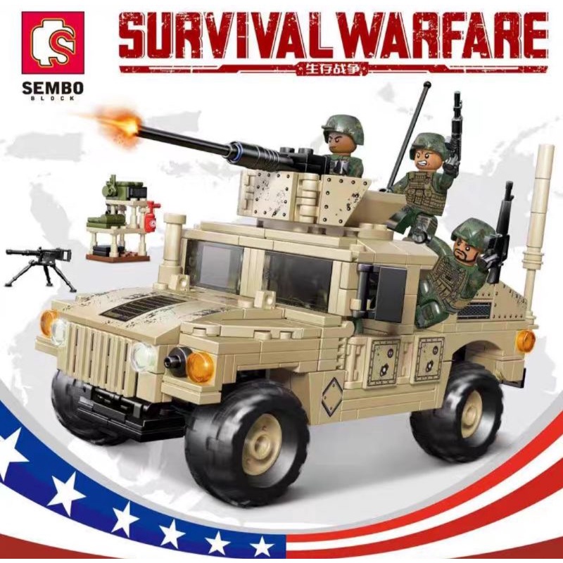 Sembo 207121 US Military Humvee (497pcs) | Shopee Singapore