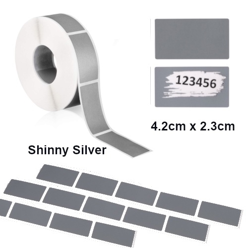 DIY Scratch off 42mm shinny silver 20 pieces Rectangle stickers - stick ...