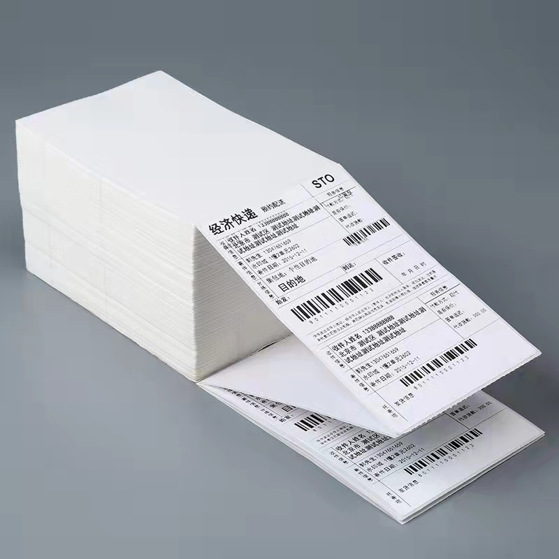 100mm x 100mm Z fold 500pcs Thermal Printer Sticker Paper HRPT Barcode ...