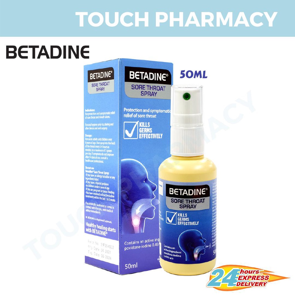 BETADINE SORE THROAT SPRAY 50ML | Shopee Singapore