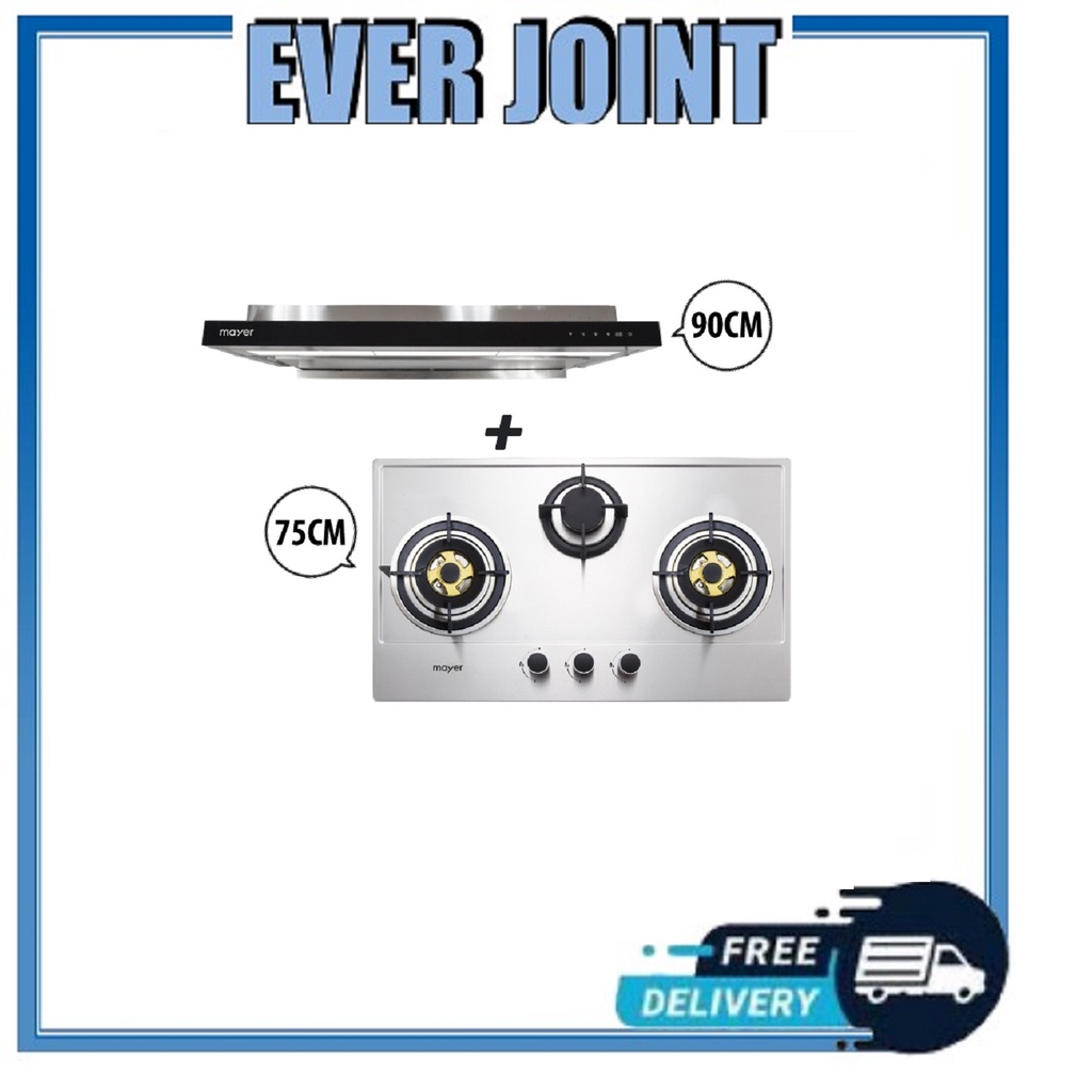 Mayer MMSS773HI +MMSI903OT (75 cm 3 Burner Stainless Steel Gas Hob + 90 ...