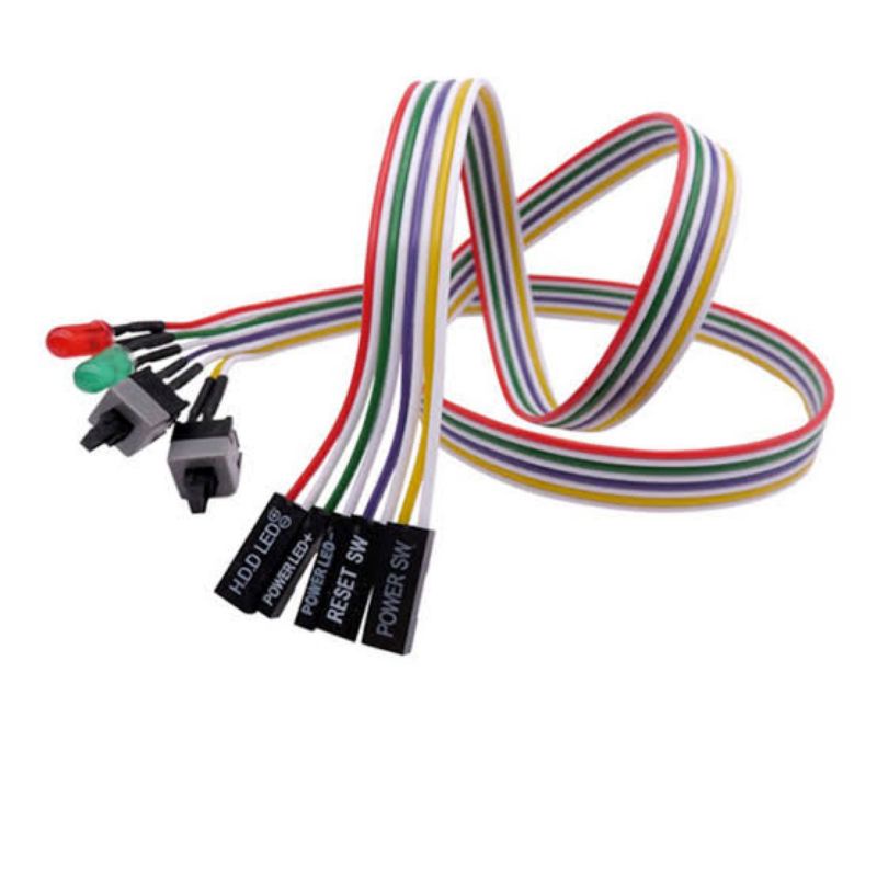 65cm Motherboard Computer Power Cable On / Off Reset Switch with Led ...