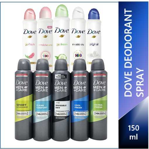 Dove Men & Women Deodorant Spray, 150ml-250ml | Shopee Singapore