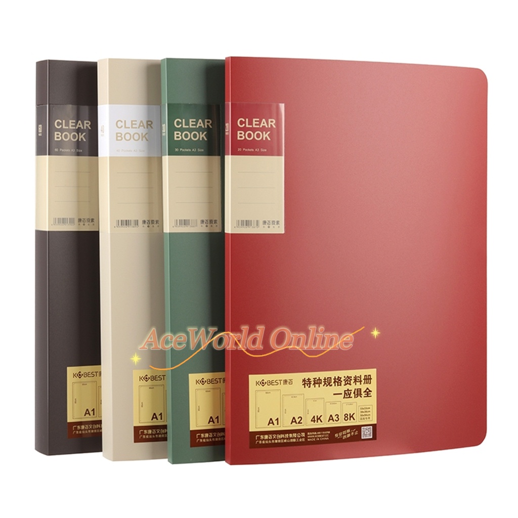 File Folder | Fail Buku | A3 | A4 | Clear Book 30 40 60 Pockets ...