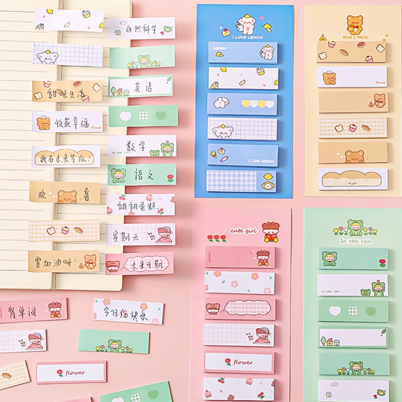 120 Sheets Lovely Cartoon Label Stickers Student Tearable Mini Note ...