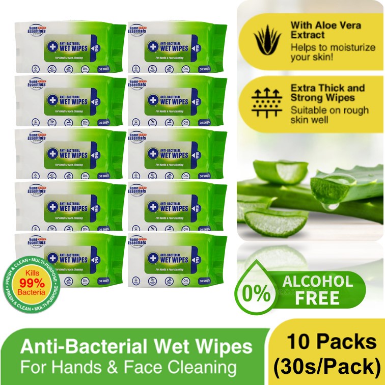 Anti-Bacterial Wet Wipes 30 per pack | Shopee Singapore