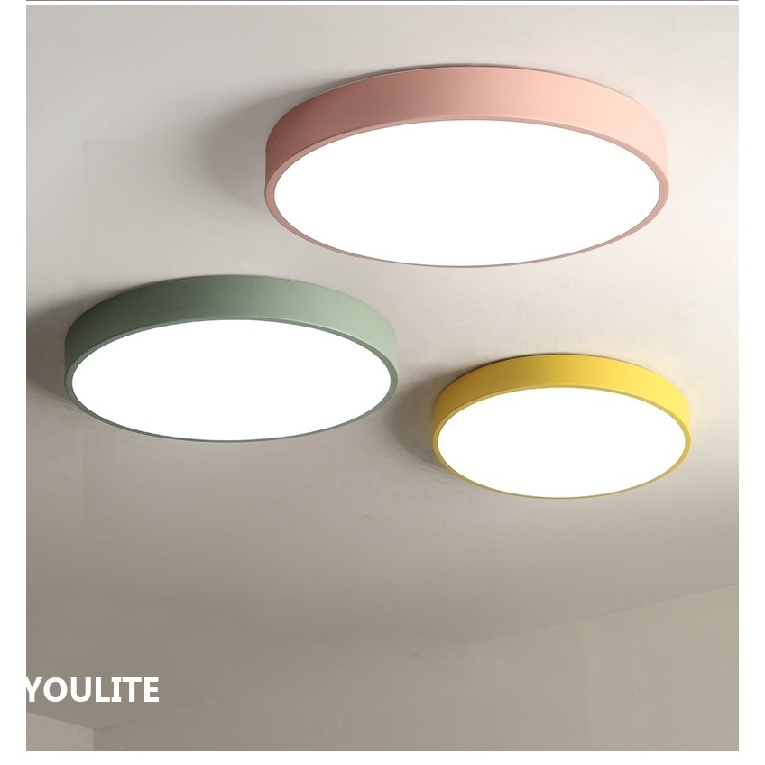 YOULITE Nordic Minimalism Round Metal Led Ceiling Lights Living Room ...