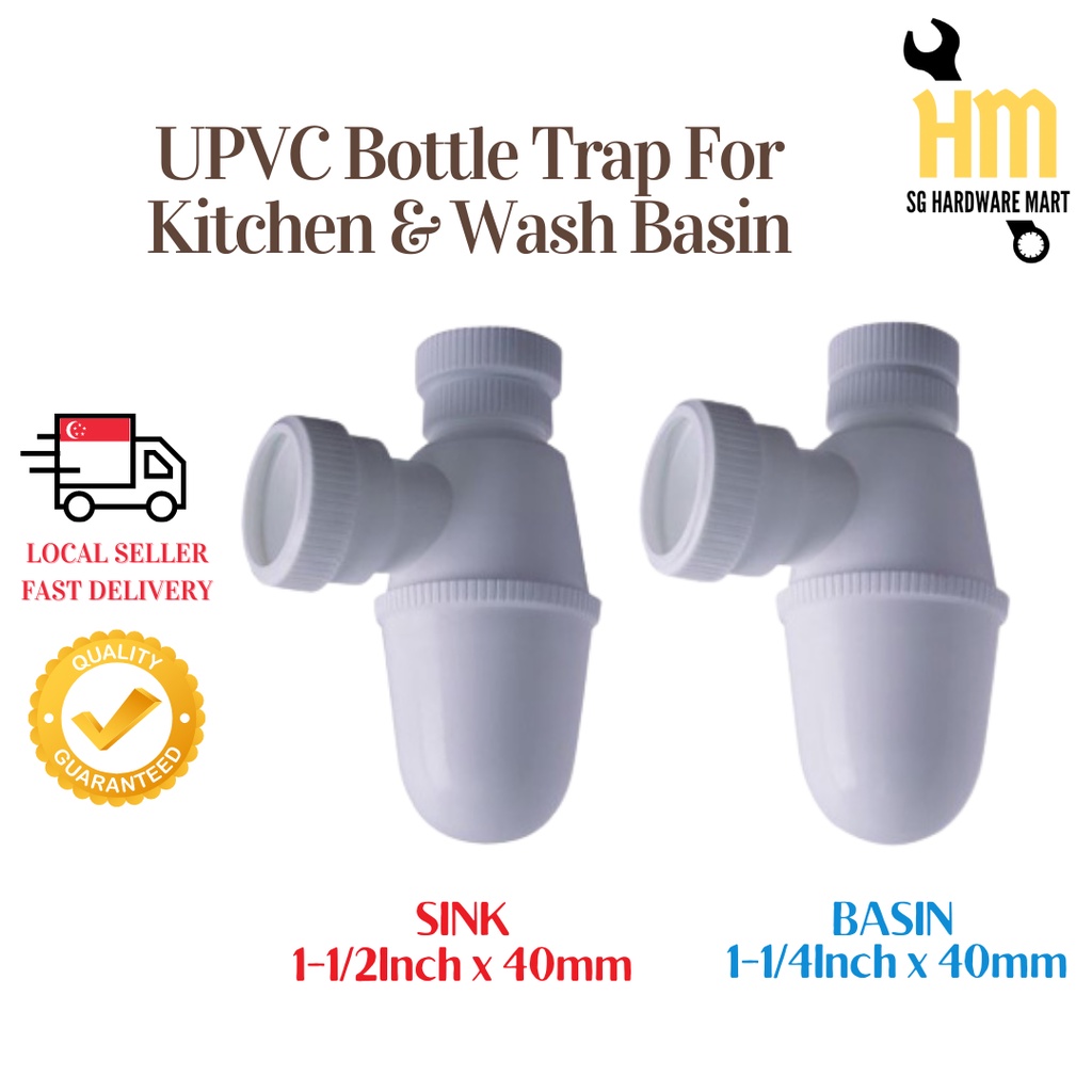 🇸🇬 INSTOCK! UPVC Bottle Trap for Wash Basin or Kitchen Sink | Shopee ...