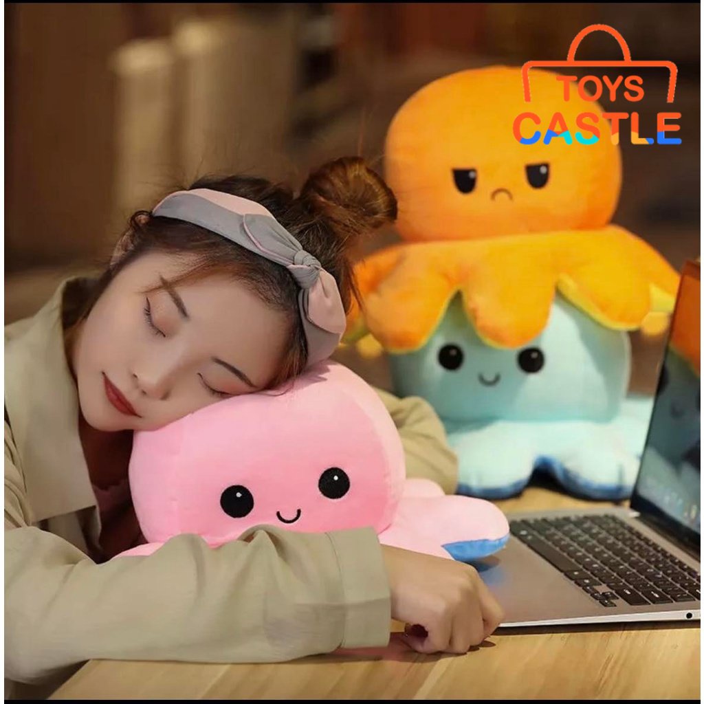 20,30,40cm reversible Octopus doll flip plush mood plushie stuffed toys ...