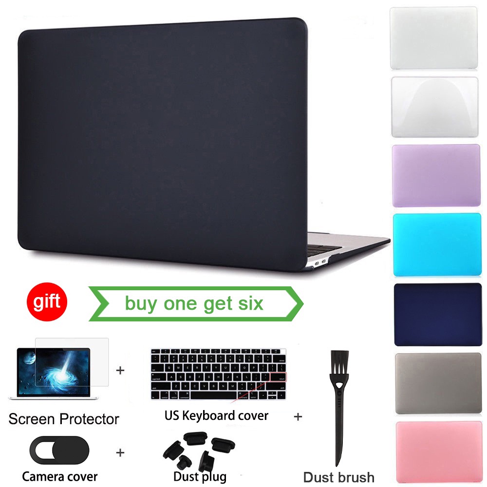 6 in 1 Matte flat hard plastic case compatible for MacBook case 2024 M3 ...
