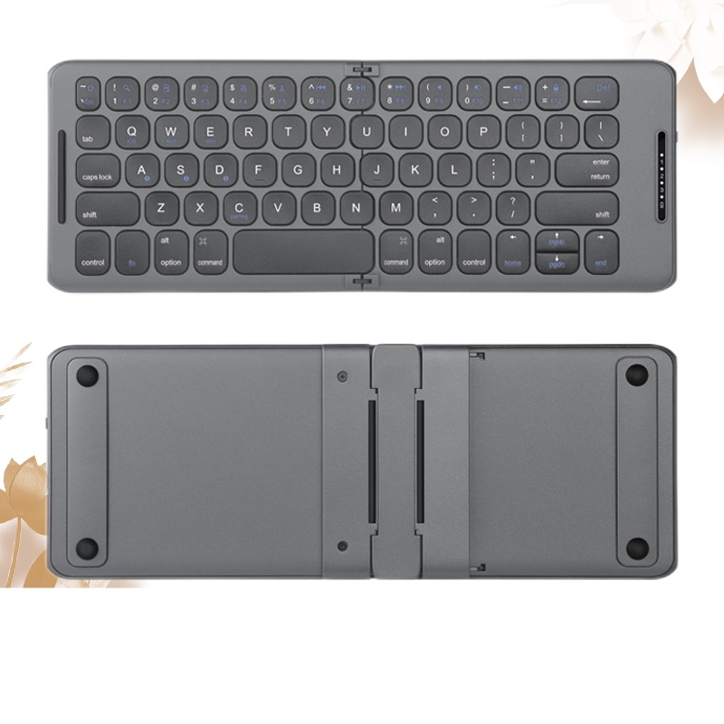 Bluetooth Foldable Keyboard Double-Folding Wireless Bluetooth Keyboard ...
