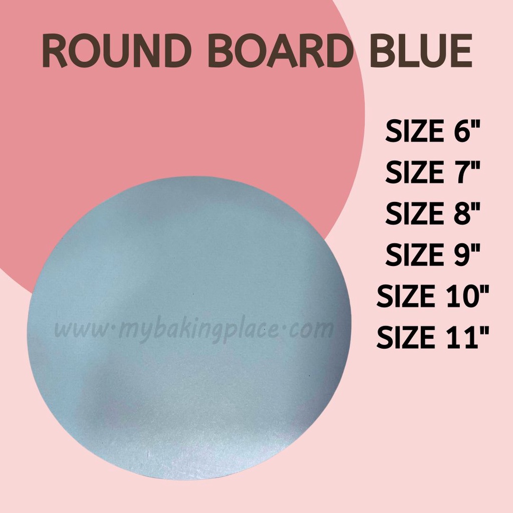 Blue Round Cake Board Tempat Letak Kek Papan Kek Cake Board Papan Kek ...