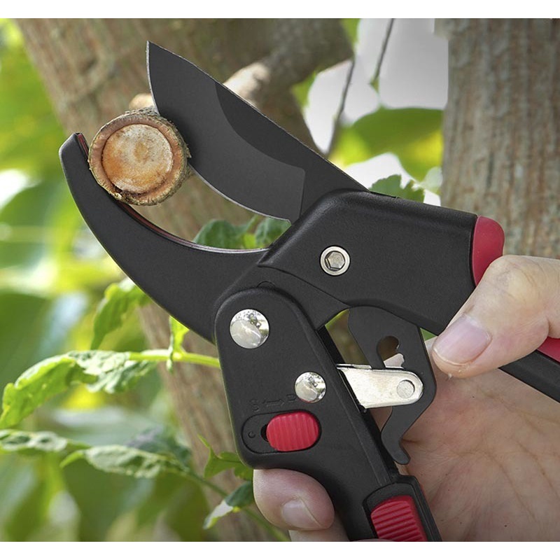 Adjustable Ratchet Skip Garden Pruning Shear SK5 Steel Cutter Labor ...