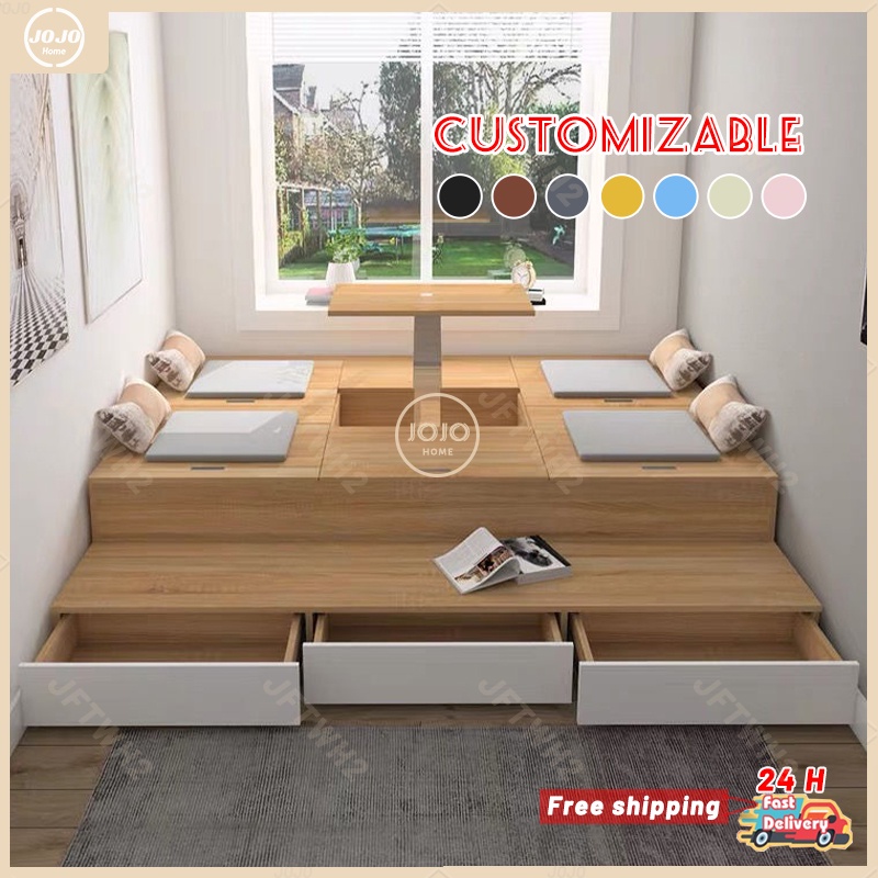 Tatami High Box Storage Bed Multi-Functional Small Apartment with ...