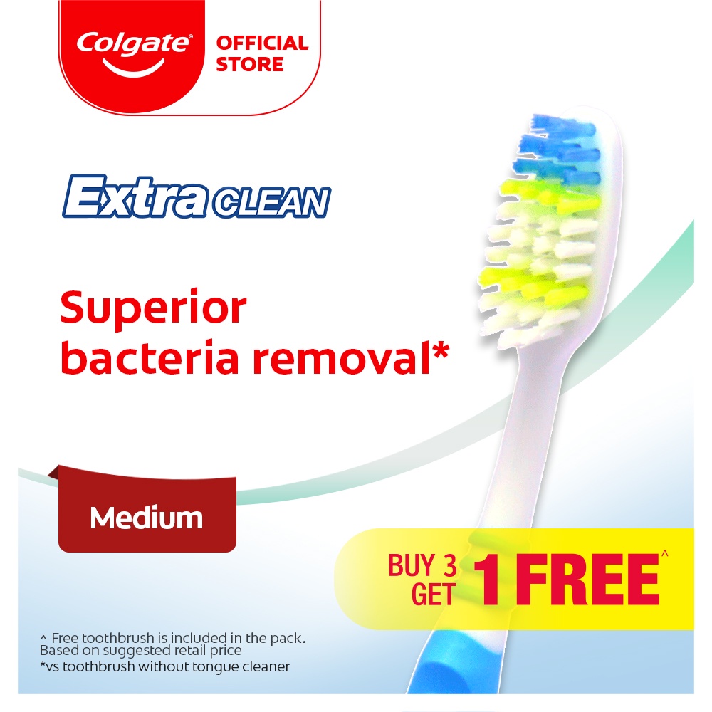 Colgate Extra Clean Toothbrush Valuepack 4s (Medium) | Shopee Singapore
