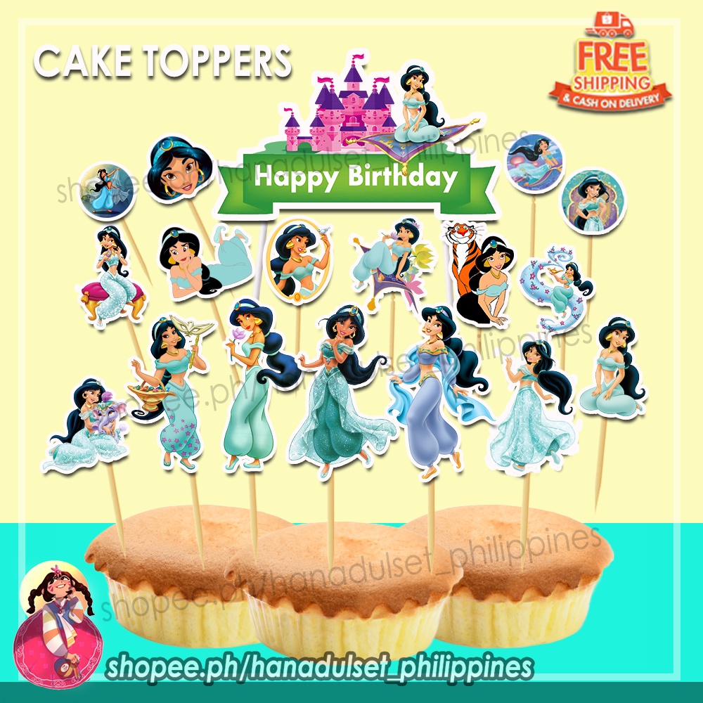 Princess Jasmine Topper | Cake Topper | Princess Jasmine cup cake ...