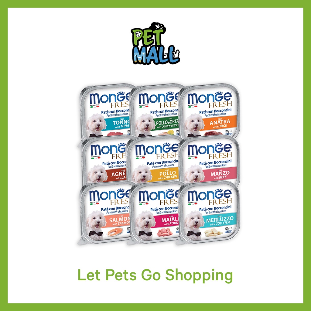[Bundle of 16] Monge Fresh Pate & Chunkies Wet Dog Food 100g | Shopee ...