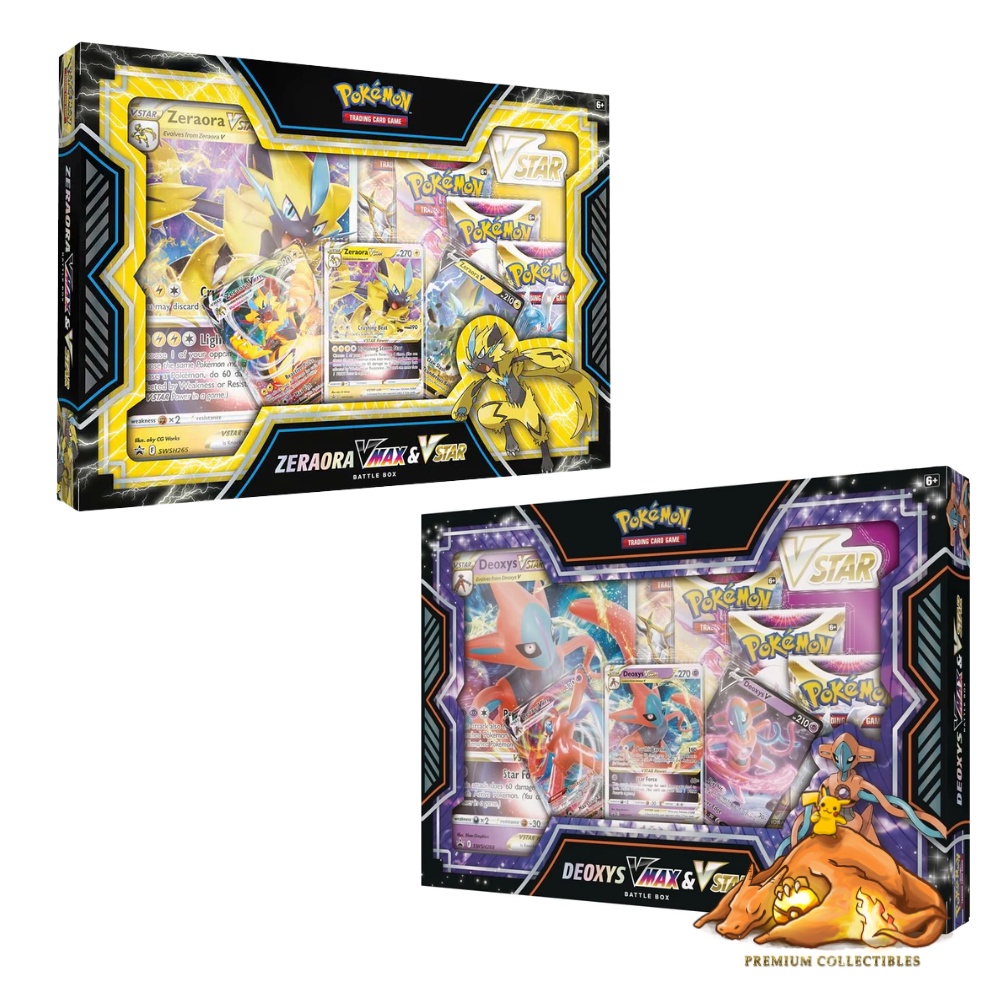 Pokemon TCG Deoxys and Zeraora VMax & VStar Battle Box | Shopee Singapore