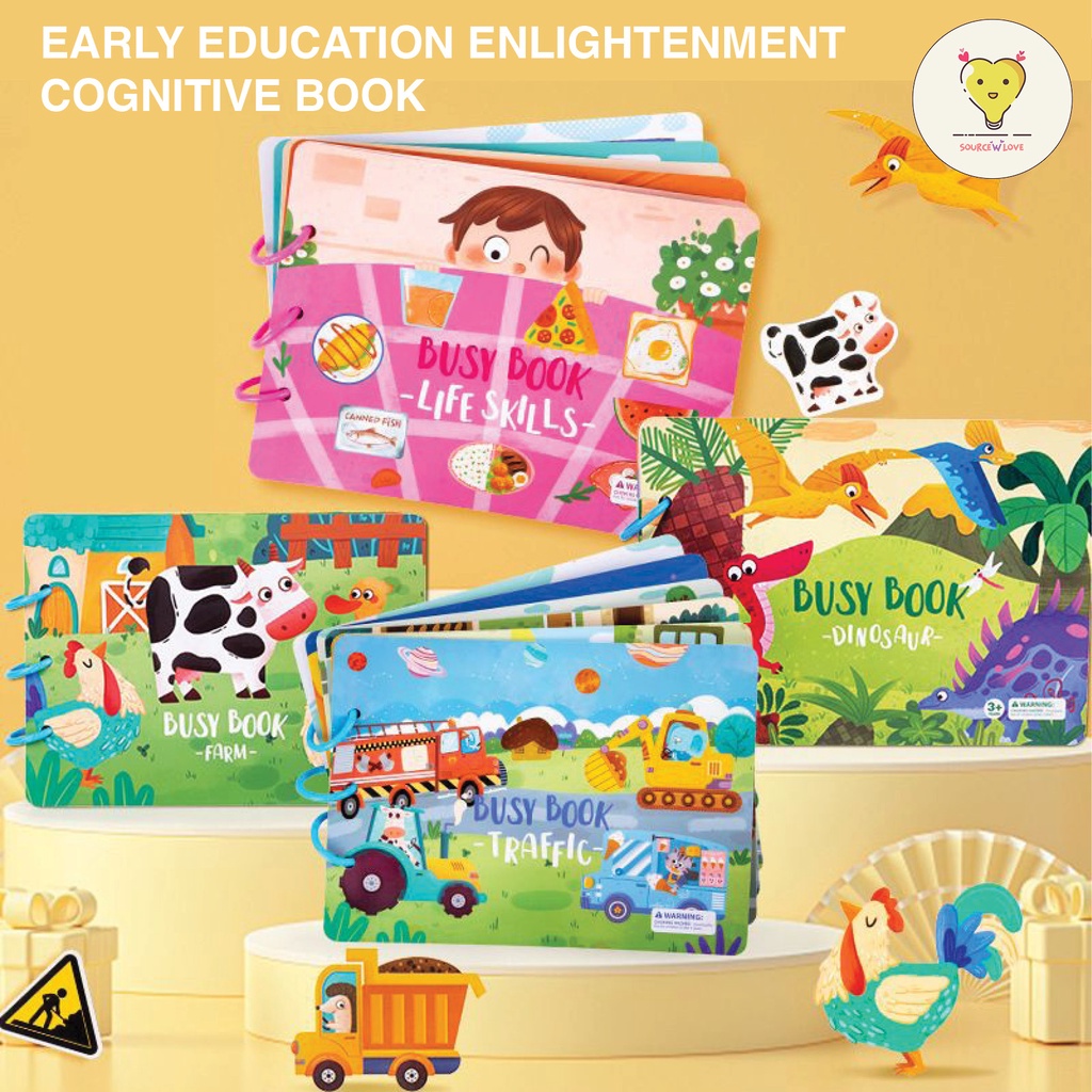 Ready Stock Montessori Busy Book /Quiet Book -Themed Sticker Montessori ...