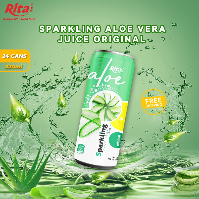 Rita Sparkling Water Aloe Vera Original Flavor 320ML x 12 Cans | Shopee ...