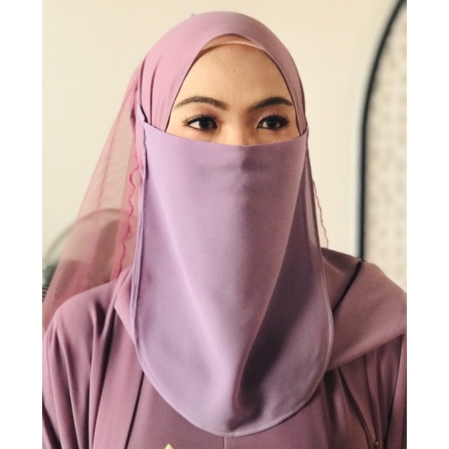 Mini Purdah pendek purdah manik 2 layer curve | Shopee Singapore