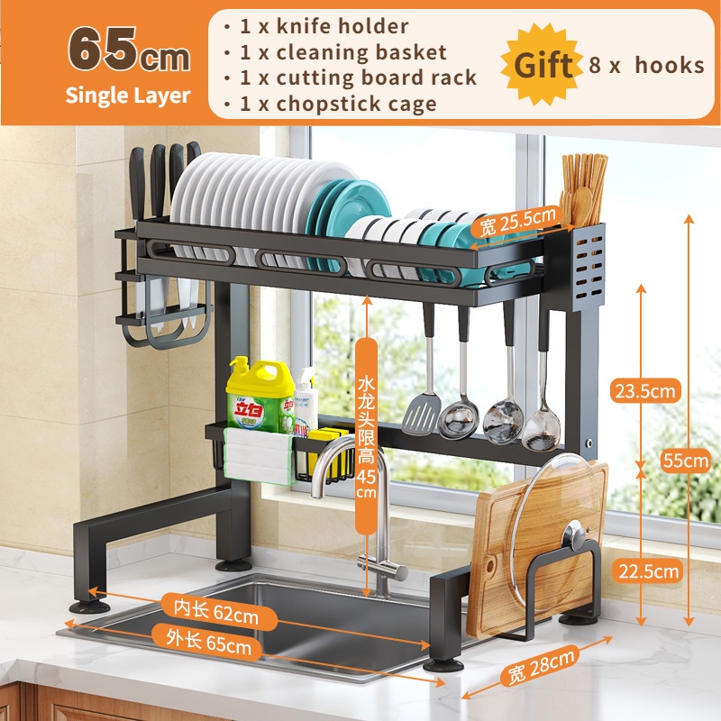 Kitchen Sink Shelf Sink Dish Rack Kitchen Storage Rack Dish Drain Rack ...