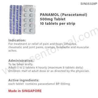 PANAMOL (MFG: SG)/ UPHAMOL (MFG:MY) (Halal certified) (Paracetamol ...
