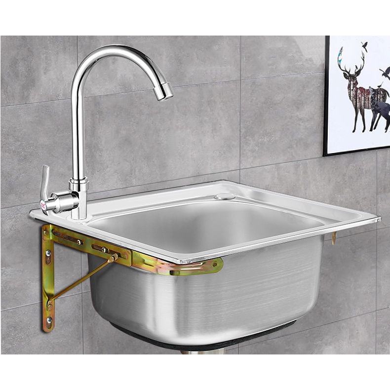 Thickened Single Slot 304 Stainless Steel Kitchen Sink Bracket Hanging ...