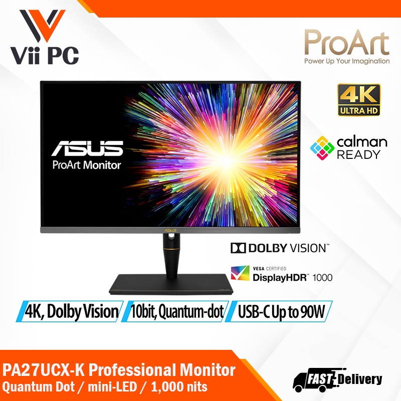ASUS ProArt Display PA27UCX-K 4K HDR IPS Mini LED Professional Monitor ...