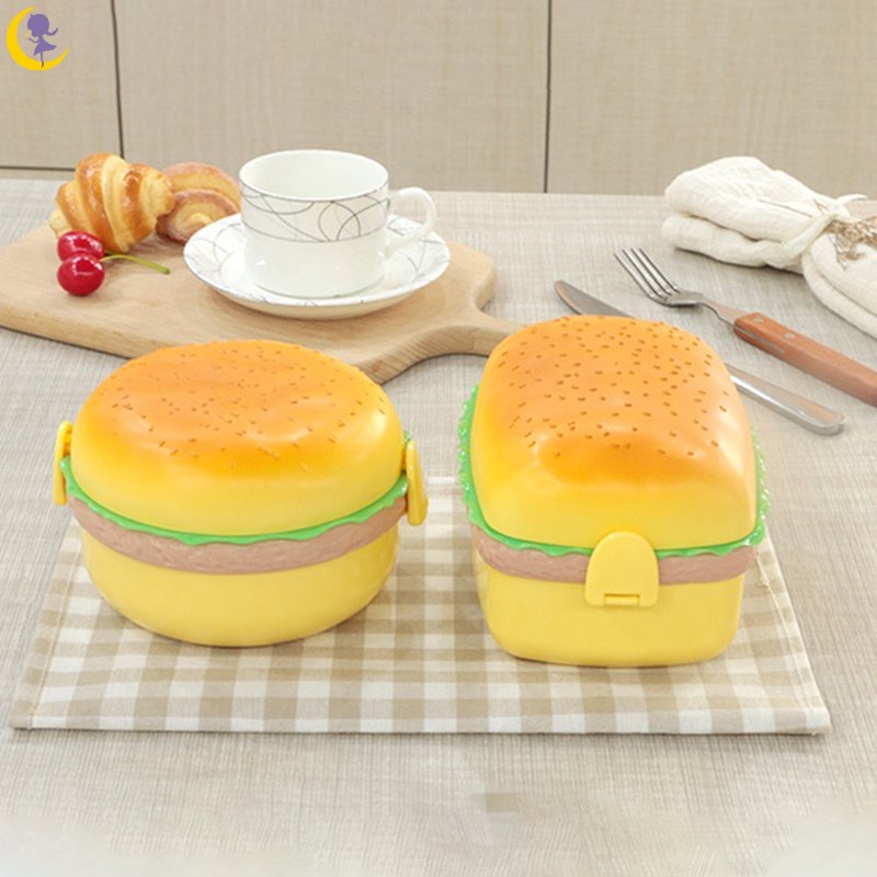 Hamburger Lunch Box Kid Bento Box Food Container Creative Burger Lunch ...