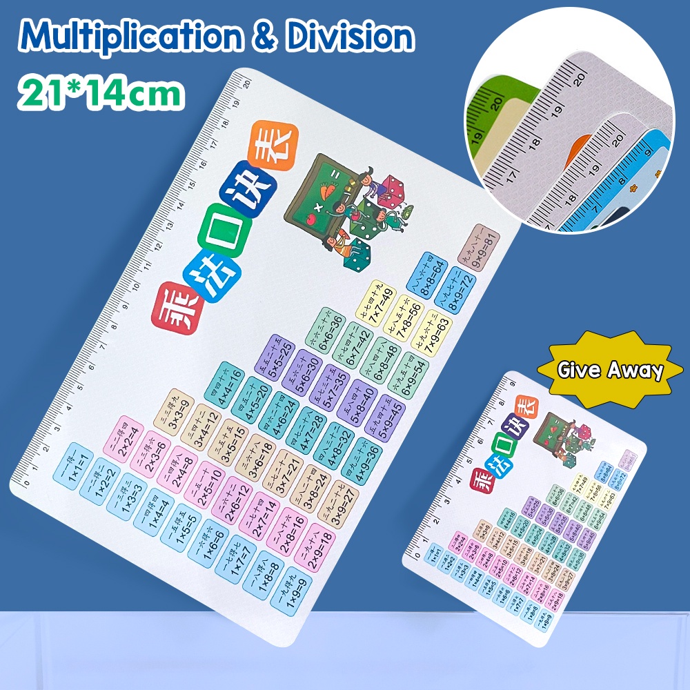 Kids Children Mathematics Table of Multiplication Formula Table ...