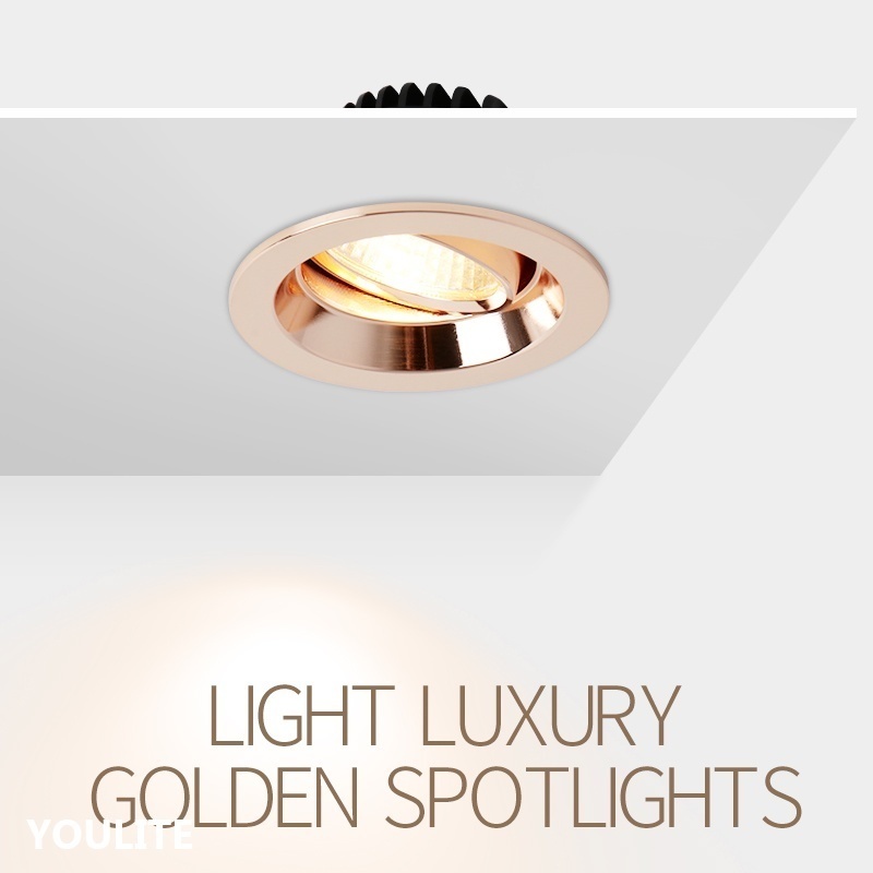 YOULITE Bright Gold Spotlight Embedded Affordable Light Luxury Golden ...