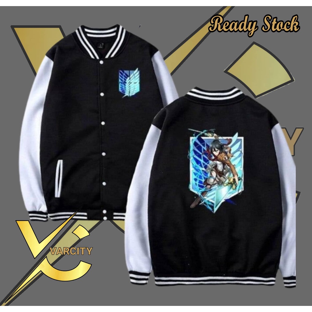 Anime MIKASA ACKERMAN ATTACK ON TITAN MANGA BASEBALL VARSITY JACKET ...