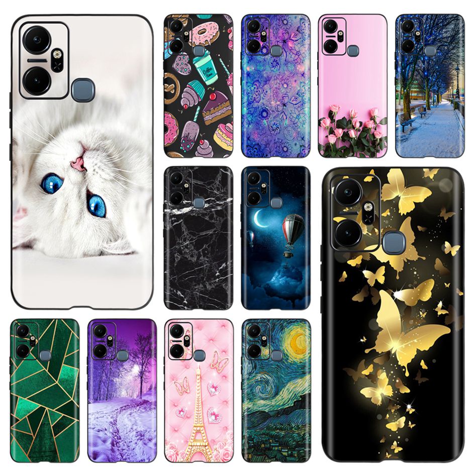 2022 Case Infinix Smart 6 Plus Cover Cute Cat Butterfly Printed Phone ...