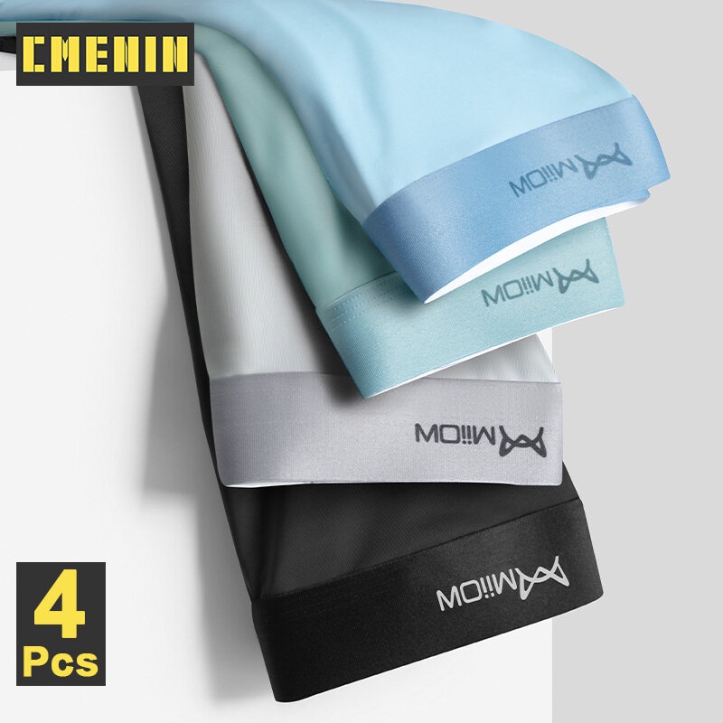 CMENIN MiiOW 4Pcs Lot Men Boxer Shorts Graphene Antibacterial Ice Silk Underwear Man Boxershorts ...